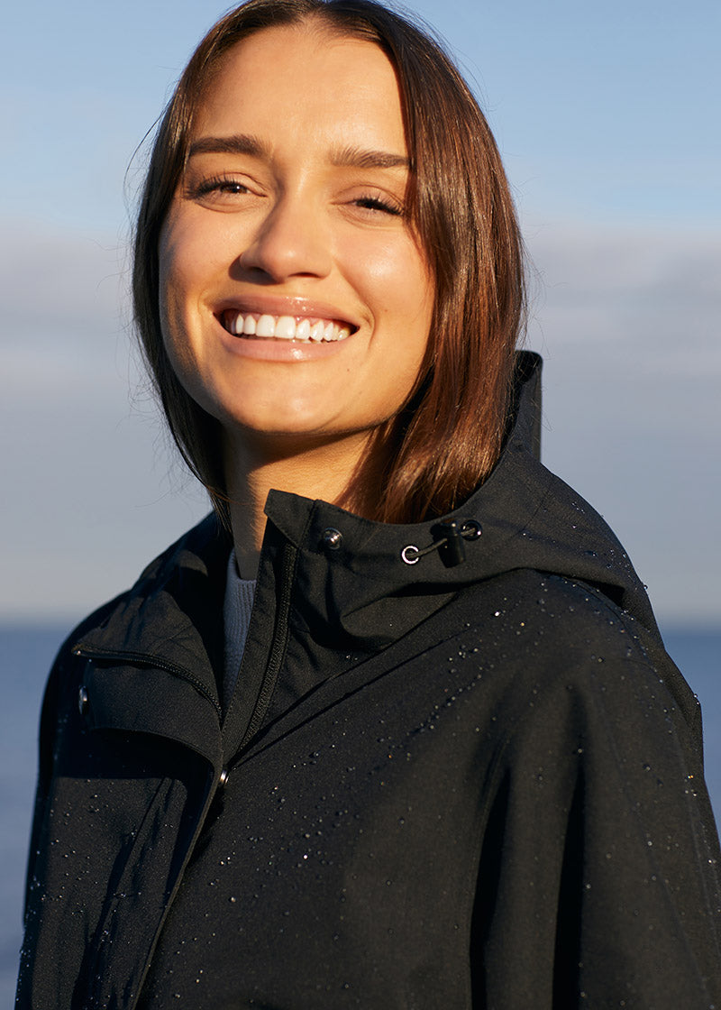 Overland Long Waterproof Jacket - Black | Sustainable Australian ...