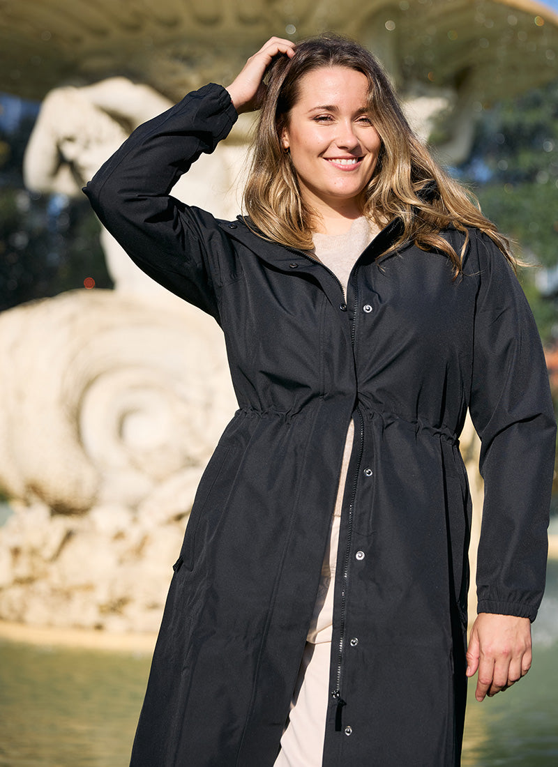 Overland Long Waterproof Jacket - Black | Sustainable Australian ...