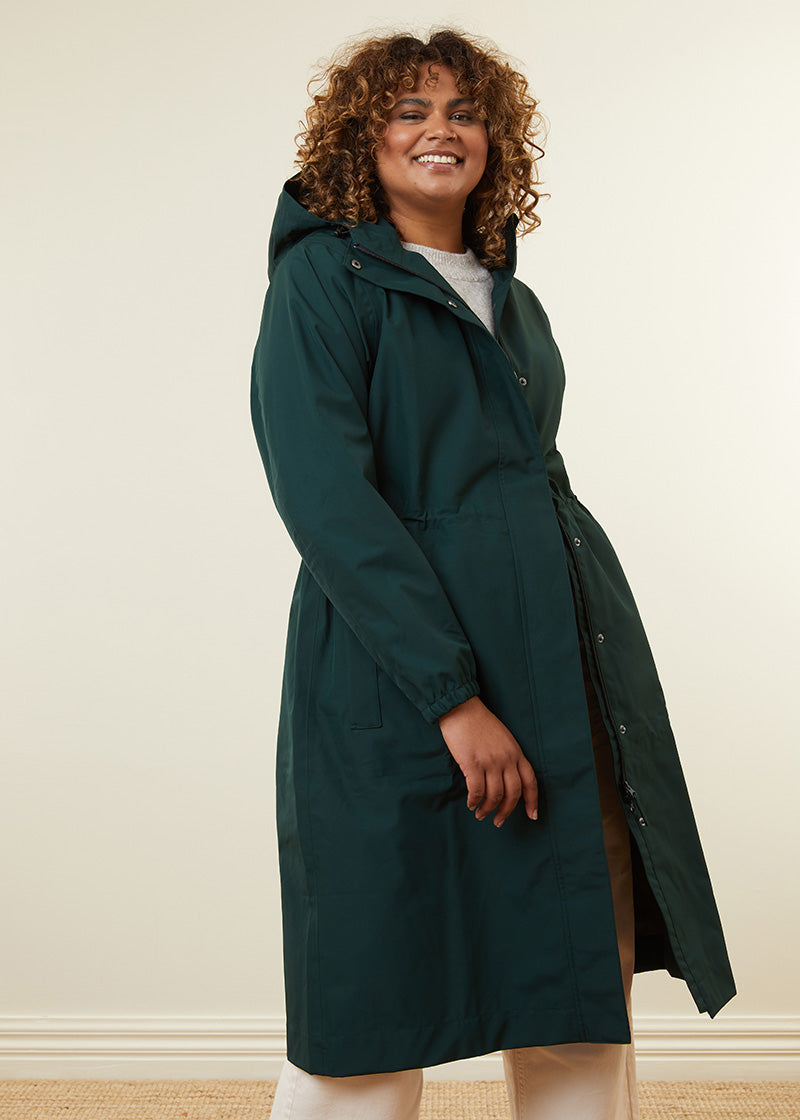 Overland Long Waterproof Jacket - Eucalyptus Green | Sustainable ...