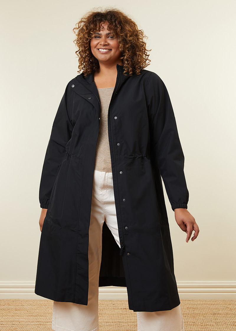 Overland Long Waterproof Jacket - Black | Sustainable Australian ...