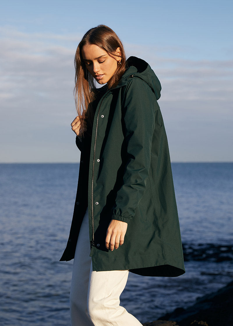 Refuge Waterproof Jacket - Eucalyptus | Sustainable Australian Raincoat ...