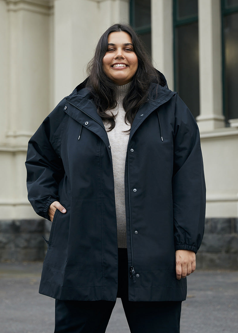 Refuge Waterproof Jacket - Black | Sustainable Australian Raincoat ...