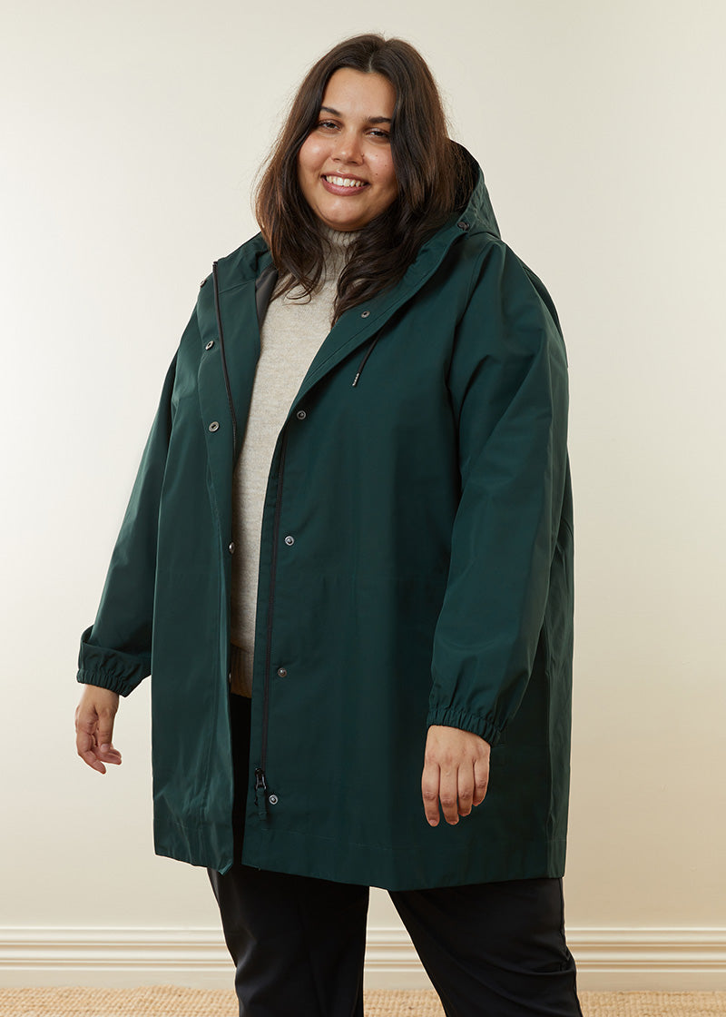 Refuge Waterproof Jacket - Eucalyptus | Sustainable Australian Raincoat ...